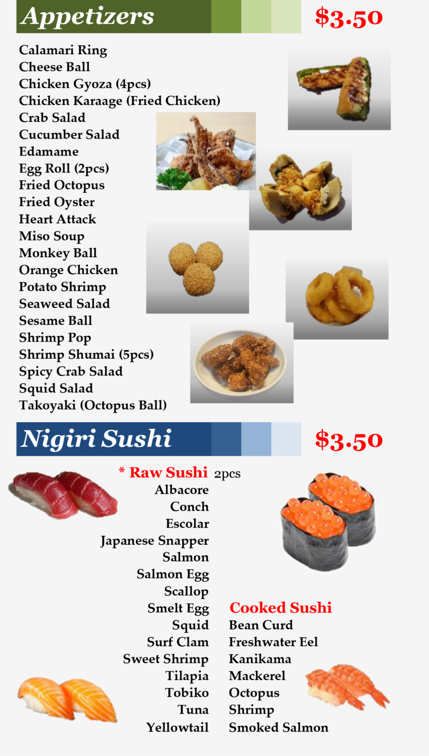 KIKU SUSHI MENU – KIKU SUSHI – REVOLVING SUSHI