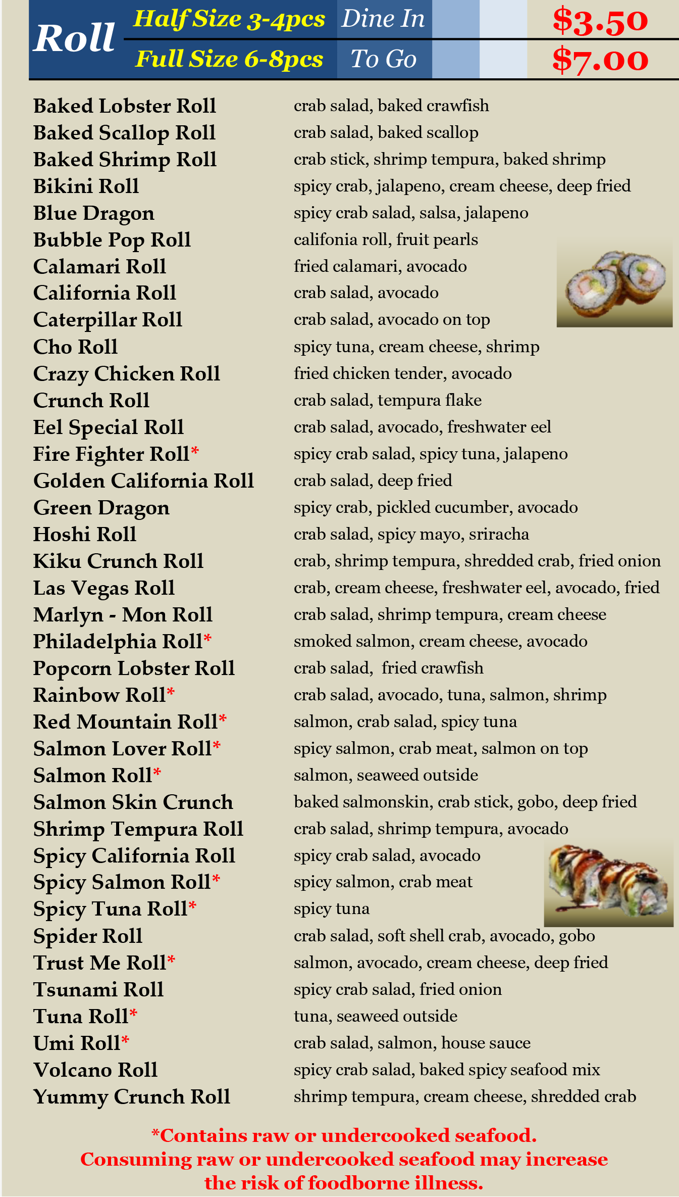 KIKU SUSHI MENU – KIKU SUSHI – REVOLVING SUSHI